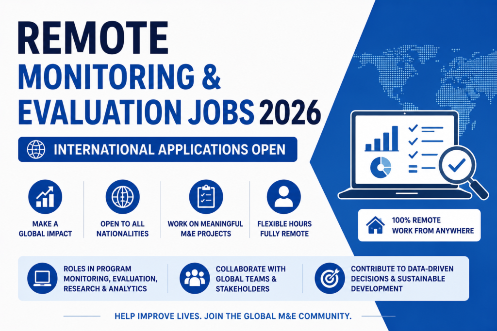Remote Monitoring & Evaluation Jobs 2026 — International Applications ...